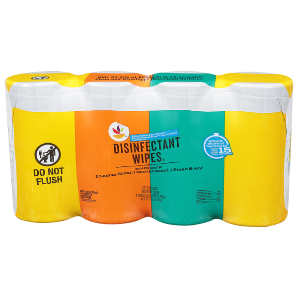 Save on Stop Shop Lemon Orange Fresh Scent Disinfectant Wipes 80 ct ea 4 pk Order Online Delivery Stop Shop