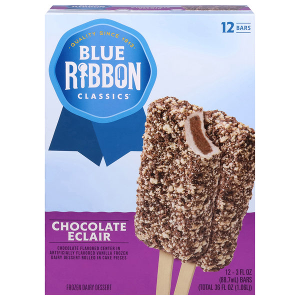 Save on Blue Ribbon Classics Chocolate Eclair Frozen Dairy Dessert Bars ...