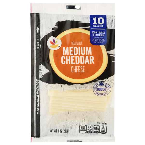 Save on Giant Natural Medium White Cheddar Cheese Slices - 10 ct Order ...