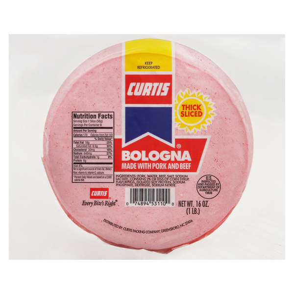 Save on Curtis Bologna Thick Sliced Order Online Delivery | Food Lion