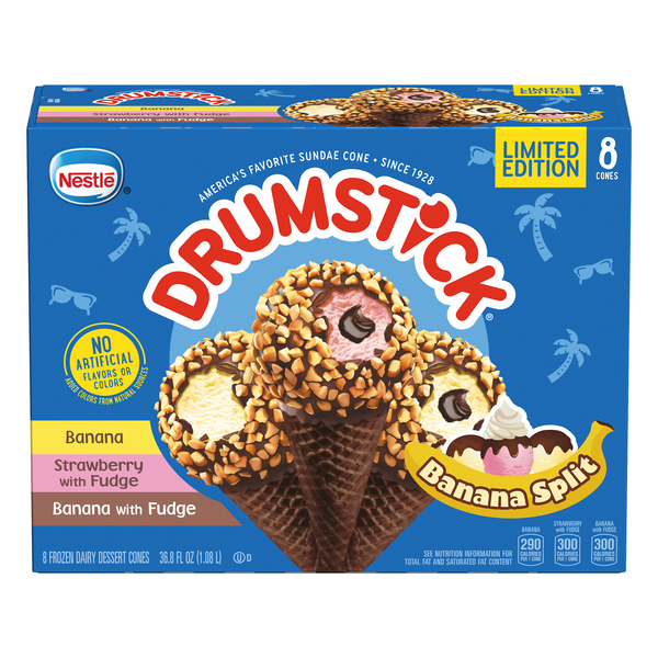 Save On Nestle Drumstick Ice Cream Cones Banana Split 8 Ct Order Online Delivery Food Lion
