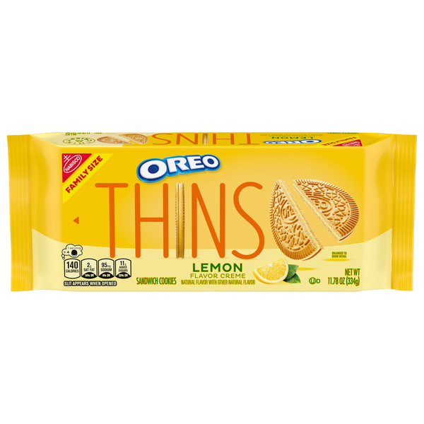 Save on OREO Thins Lemon Creme Golden Sandwich Cookies Family Size ...