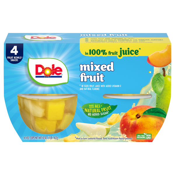 Save on Dole Mixed Fruit Cups in Juice - 4 ct Order Online Delivery ...