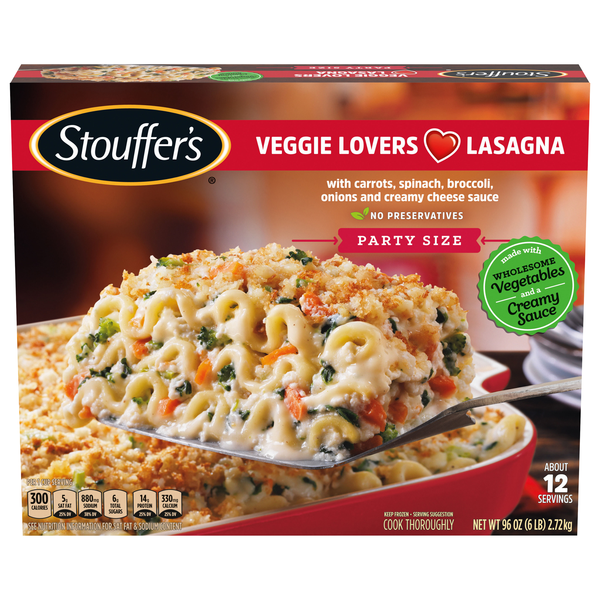 Save on Stouffer's Veggie Lovers Lasagna Party Size Frozen Meal Order ...