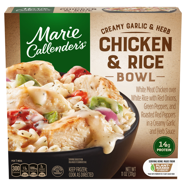 Save on Marie Callender's Creamy Garlic & Herb Chicken & Rice Bowl ...