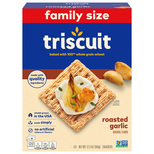 Save on Triscuit Roasted Garlic Whole Grain Wheat Crackers Family Size ...