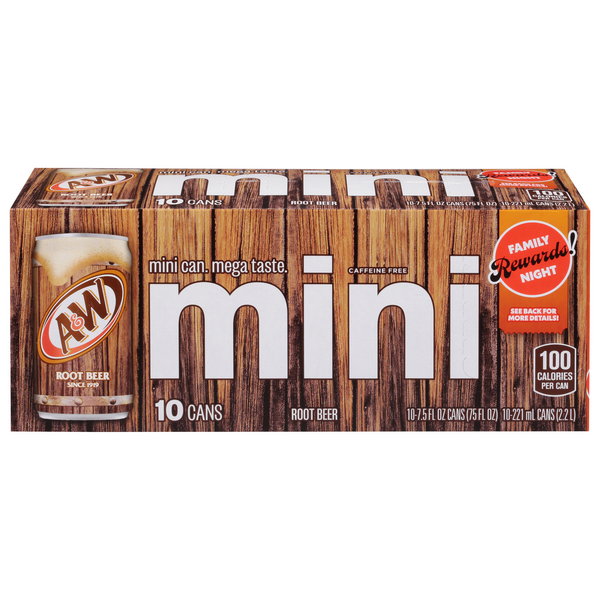 Save on A&W Root Beer Soda Caffeine Free Mini - 10 pk Order Online ...