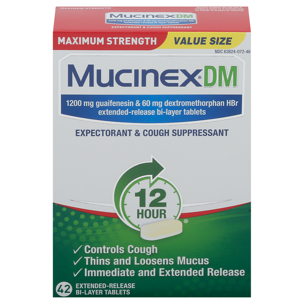 Save on Mucinex DM Expectorant & Cough Suppressant 12 Hr Maximum ...