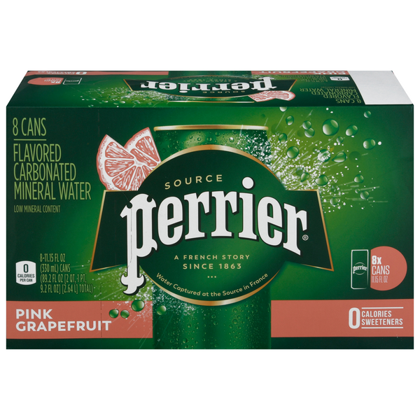 Save on Perrier Carbonated Mineral Water Pink Grapefruit - 8 pk Order ...
