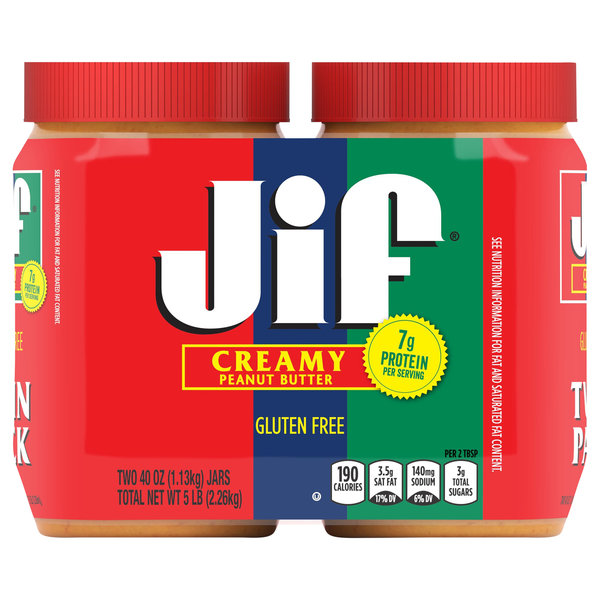 Save on Jif Creamy Peanut Butter 40 oz/2 ct Order Online Delivery ...