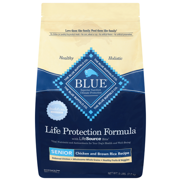 Save on BLUE Life Protection Senior Chicken & Brown Rice Dry Dog Food ...