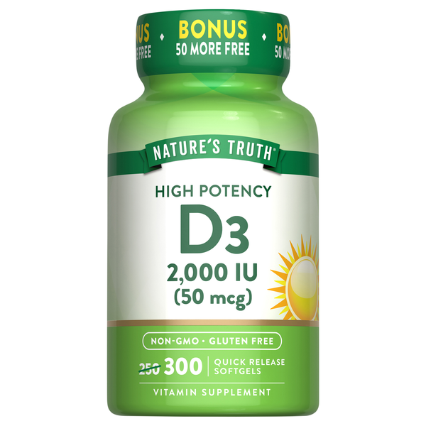 Save on Nature's Truth D3 High Potency 50mcg Softgels Order Online ...