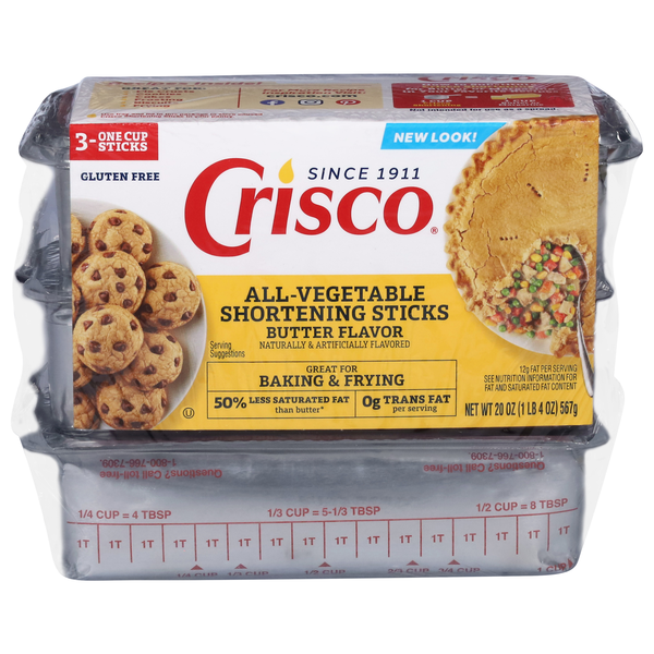 Save on Crisco Butter Flavor All-Vegetable Shortening Baking Sticks - 3 ...