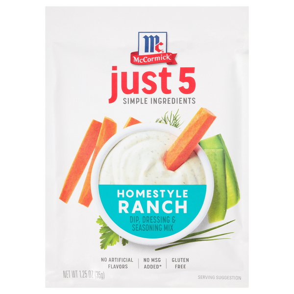 Save on McCormick Just 5 Homestyle Ranch Dip Dressing & Seasoning Mix ...