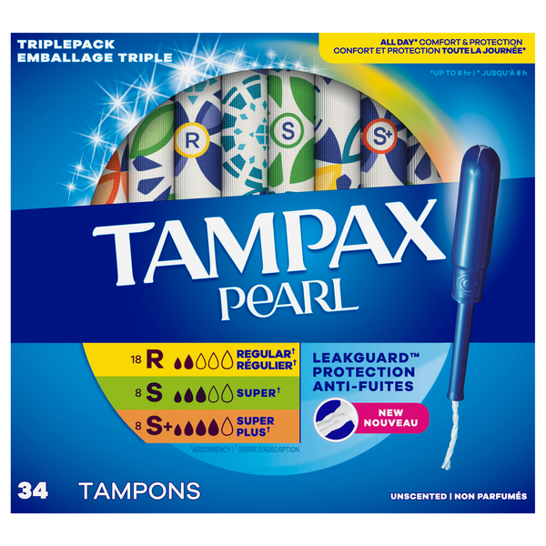 Save on Tampax Pearl Unscented Regular-Super-Super Plus Tampons Order ...
