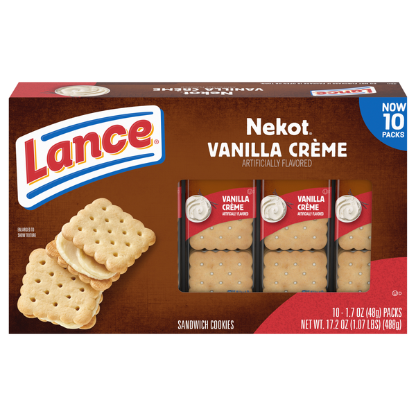 Save on Lance Nekot Vanilla Creme Sandwich Cookie Packs - 10 ct Order ...