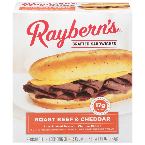 Save on Raybern's Roast Beef & Cheddar Crafted Sandwiches - 2 ct Frozen ...