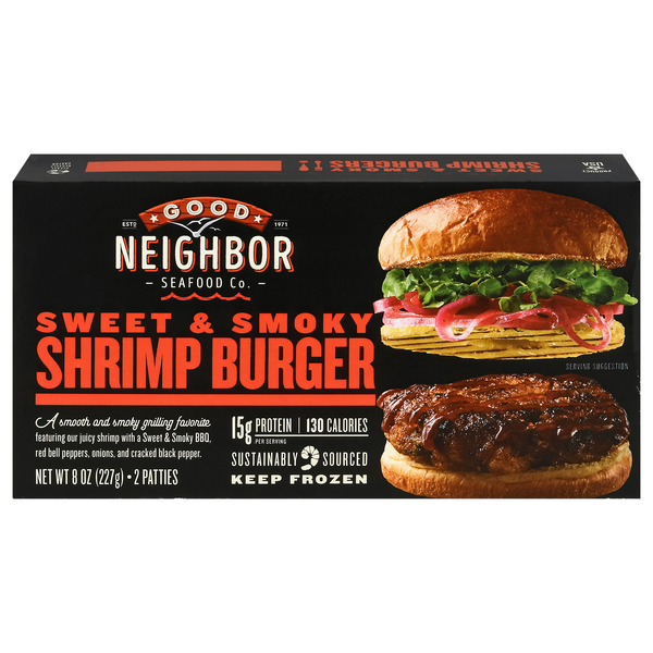 Save on Good Neighbor Seafood Co. Sweet & Smoky Shrimp Burgers - 2 ct ...
