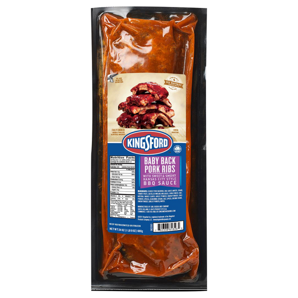 Save on Kingsford Baby Back Pork Ribs with Kansas City Style BBQ Sauce ...