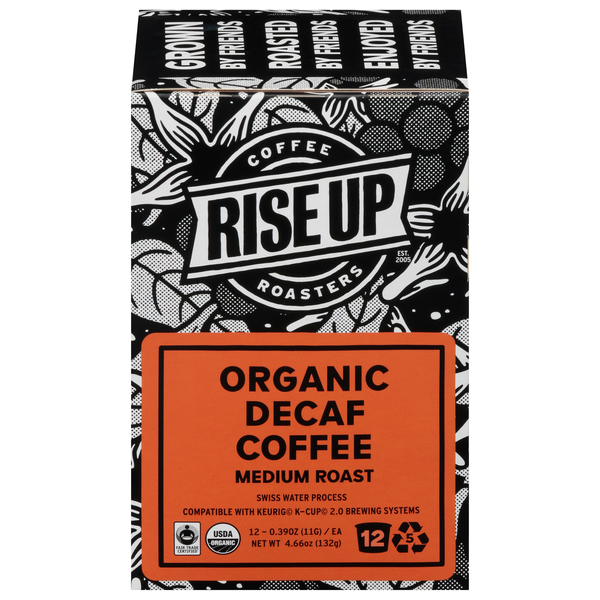 Save on Rise Up Coffee Roasters Organic Decaf Medium Roast Coffee K-Cup Pods Order Online ...