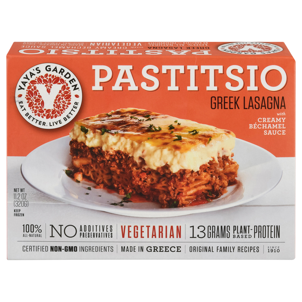 Save on Yaya's Garden Pastitsio Greek Lasagna with Creamy Bechamel ...