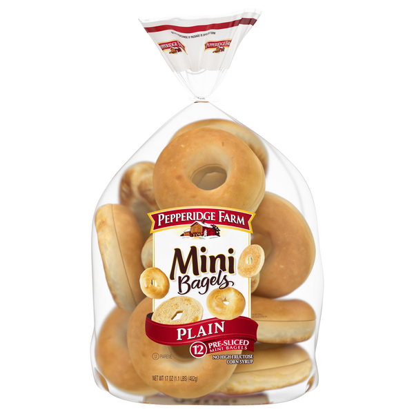 Save on Pepperidge Farm Mini Plain Pre-Sliced Bagels - 12 ct Order ...