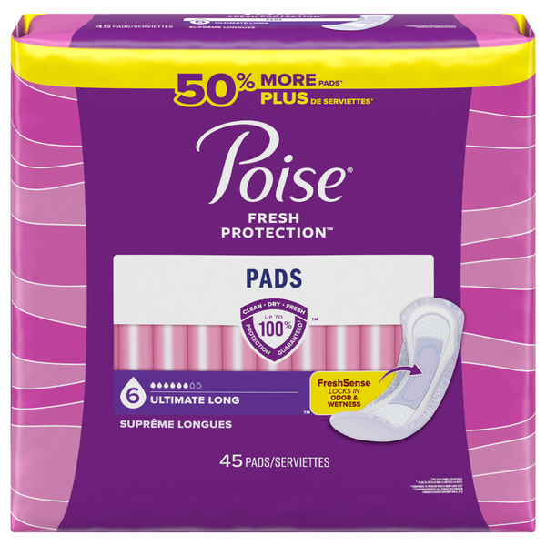 Save on Poise Incontinence Pads Ultimate Absorbency Long Length Order ...
