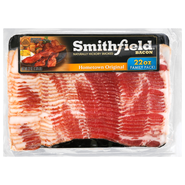 Save on Smithfield Hickory Smoked Hometown Original Bacon Sliced Family ...