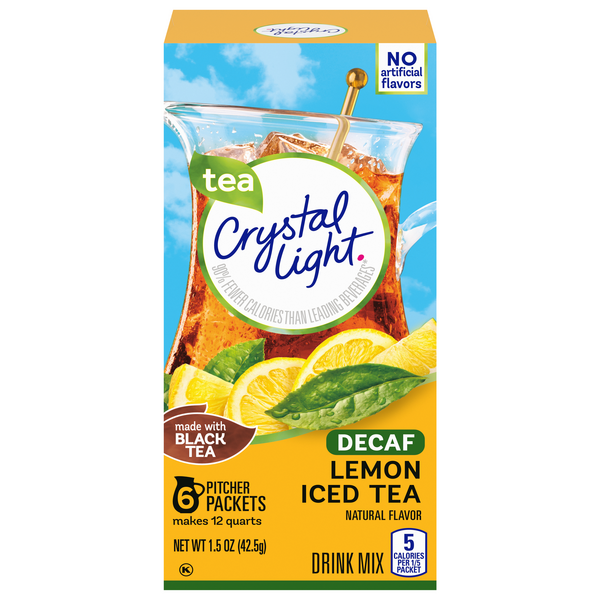 Save on Crystal Light Sugar Free Decaf Lemon Iced Tea Mix Pitcher ...