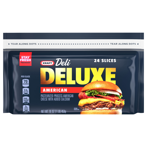 Save on Kraft Deli Deluxe American Cheese Slices - 24 ct Order Online ...