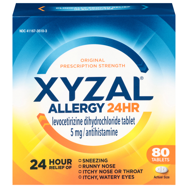 Save on XYZAL Original Prescription Strength 24HR Allergy Tablets Order ...