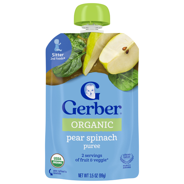 Save on Gerber Organic 2nd Baby Food Pear Spinach Order Online Delivery ...