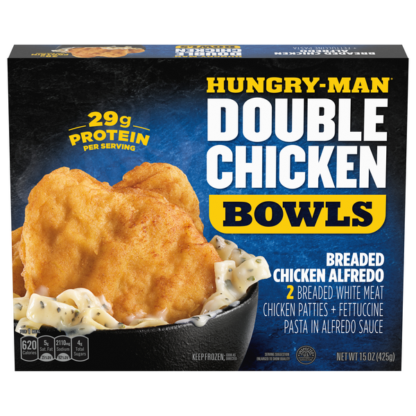 Save on Hungry-Man Double Breaded Chicken Alfredo Bowls Frozen Meal ...