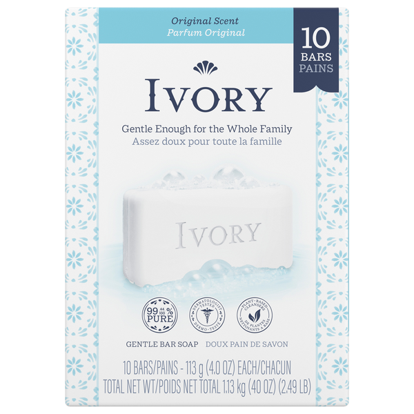 Save on Ivory Original Scent Gentle Soap Bars - 10 ct Order Online ...
