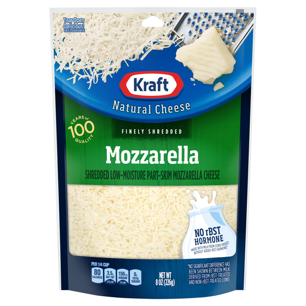 Save on Kraft Natural Part-Skim Finely Shredded Mozzarella Cheese Order ...