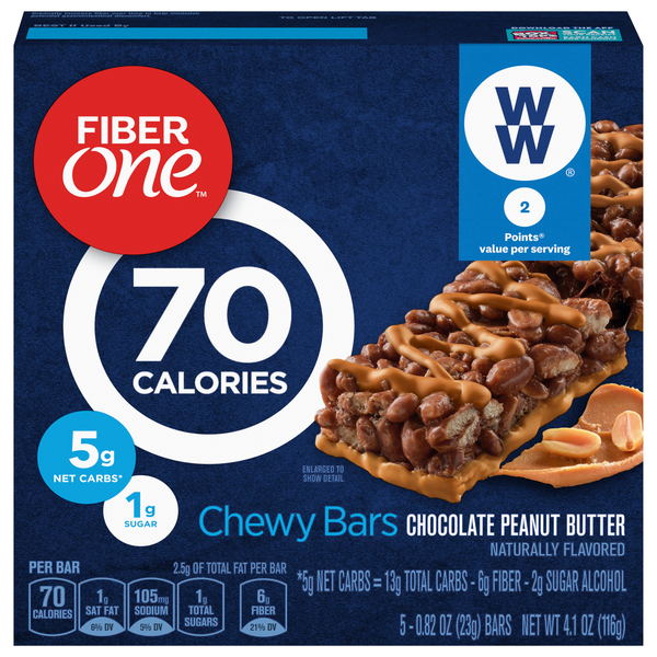 Save on Fiber One Chewy Bars Chocolate Peanut Butter - 5 ct Order ...