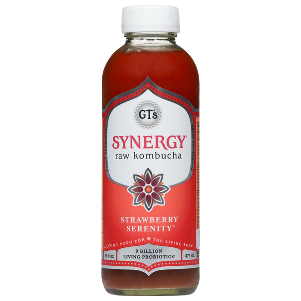 Save on GT's Synergy Strawberry Serenity Raw Kombucha Drink Organic Order Online Delivery | Food ...