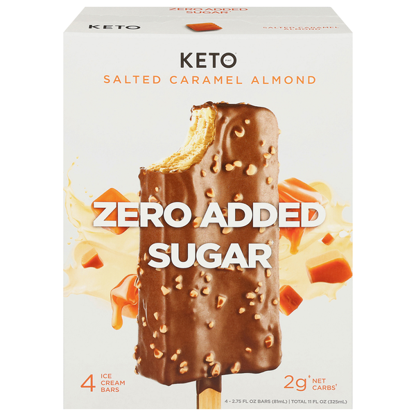 Save on Keto Zero Added Sugar Salted Caramel Almond Ice Cream Bars - 4 ...