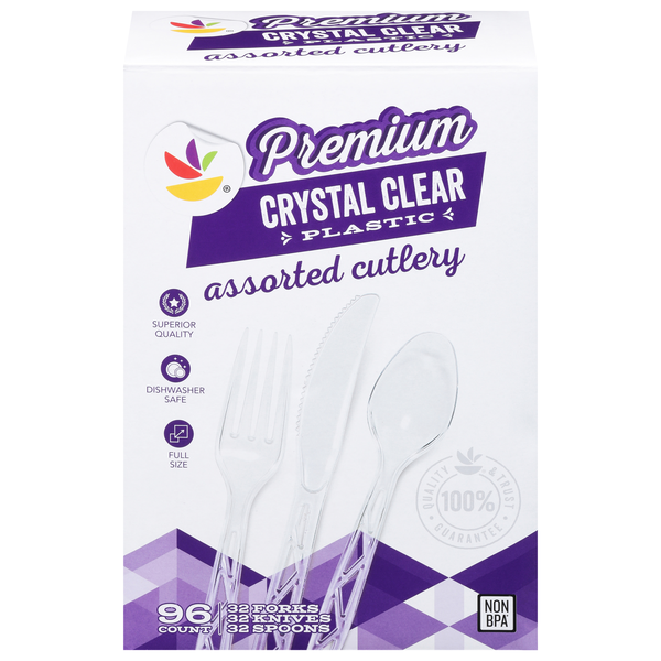 Save on Giant Premium Crystal Clear Assorted Plastic Cutlery Order ...