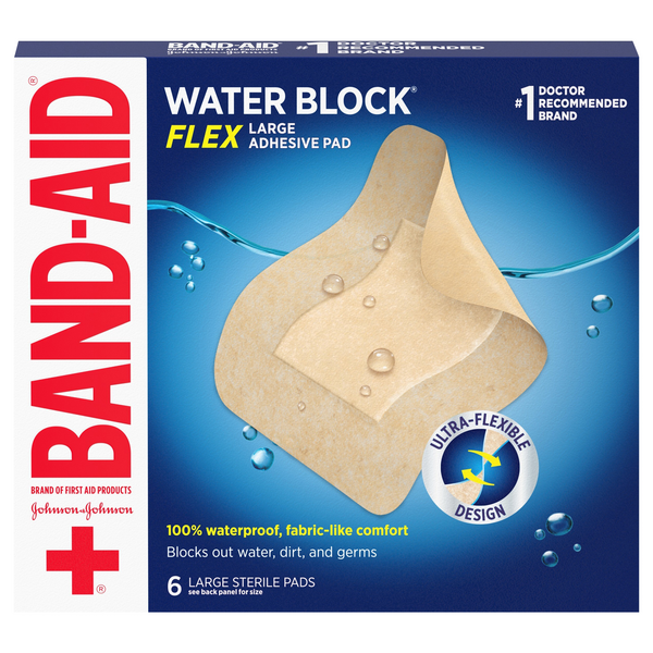 Save on Band-Aid Water Block Flex Adhesive Pads Large Order Online ...