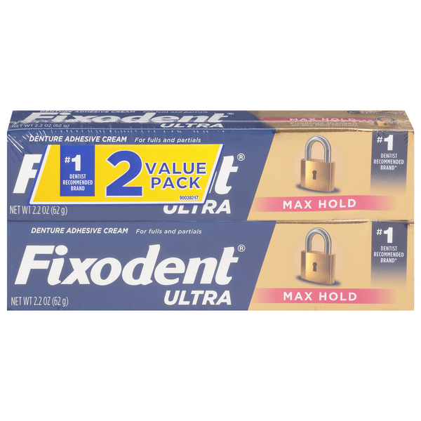 Save on Fixodent Ultra Denture Adhesive Cream Max Hold Value Pack - 2 ...