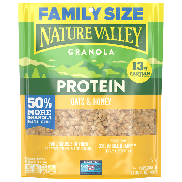 Save on Nature Valley Oats & Honey 13g Protein Granola Family Size ...
