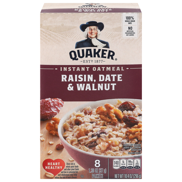 Save on Quaker Raisin Date & Walnut Instant Oatmeal - 8 ct Order Online ...