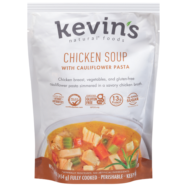 Save on Kevin's Natural Foods Chicken Soup with Cauliflower Pasta ...