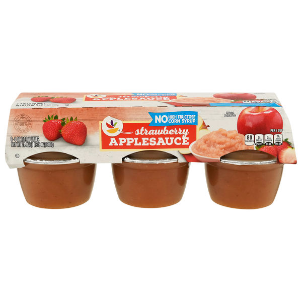 Save on Our Brand Strawberry Applesauce Cups - 6 ct Order Online ...