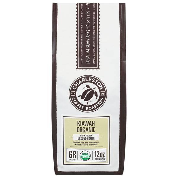 Save on Charleston Coffee Roasters Organic Kiawah Dark Roast Ground Coffee Order Online Delivery ...