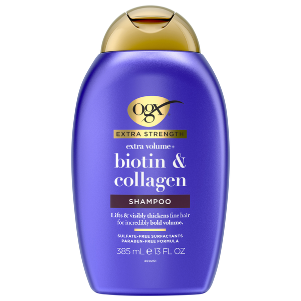 Save on OGX Biotin & Collagen Shampoo Extra Strength + Extra Volume ...