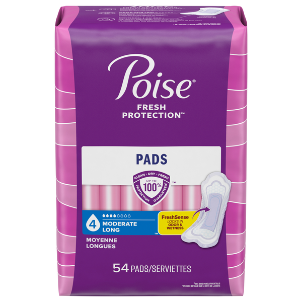 Save on Poise Incontinence Pads Moderate Absorbency Long Length Order ...