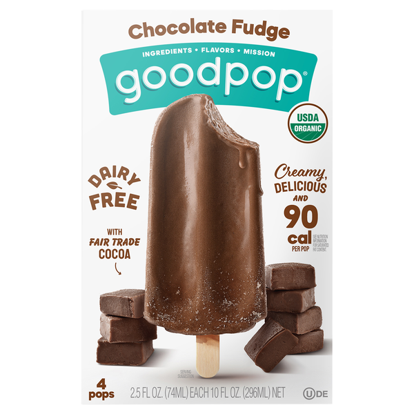 Save on GoodPop Organic Dairy Free Chocolate Fudge Pops - 4 ct Order ...