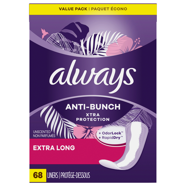 Save on Always Anti-Bunch Xtra Protection Unscented Extra Long Liners ...